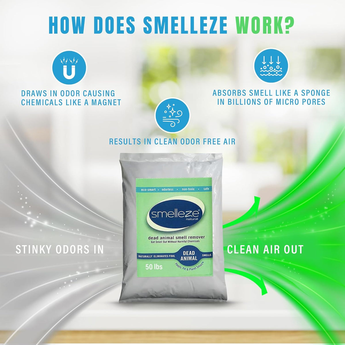 Smelleze® Natural Dead Animal Odor Removal Granules | NoOdor.com ...